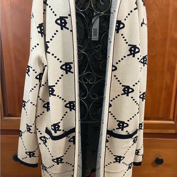 Ramimona | Sweaters | Nwt Romimona Khakiblack Open Hoodie Cardigan ...